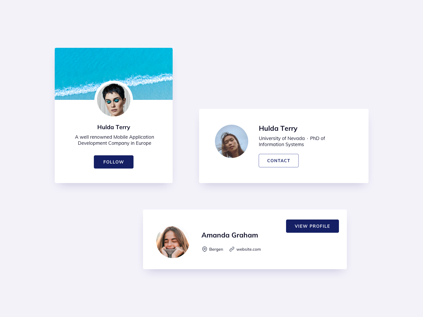 UI Design Daily Profile Cards UI Design